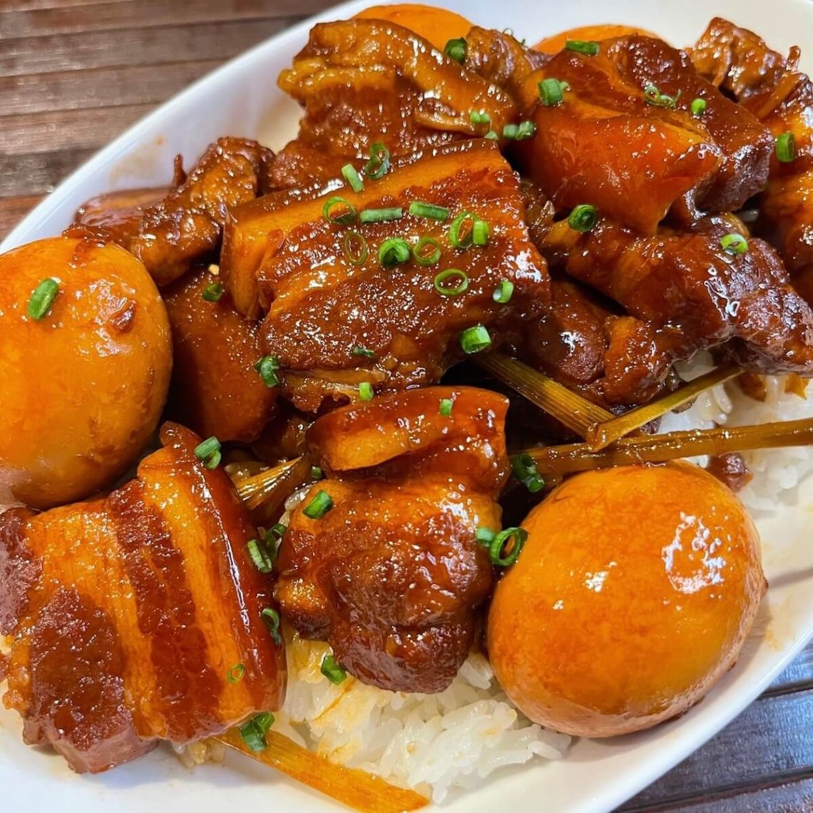 Braised Pork Belly (Hmong Sweet Pork) - Jasmine and Tea